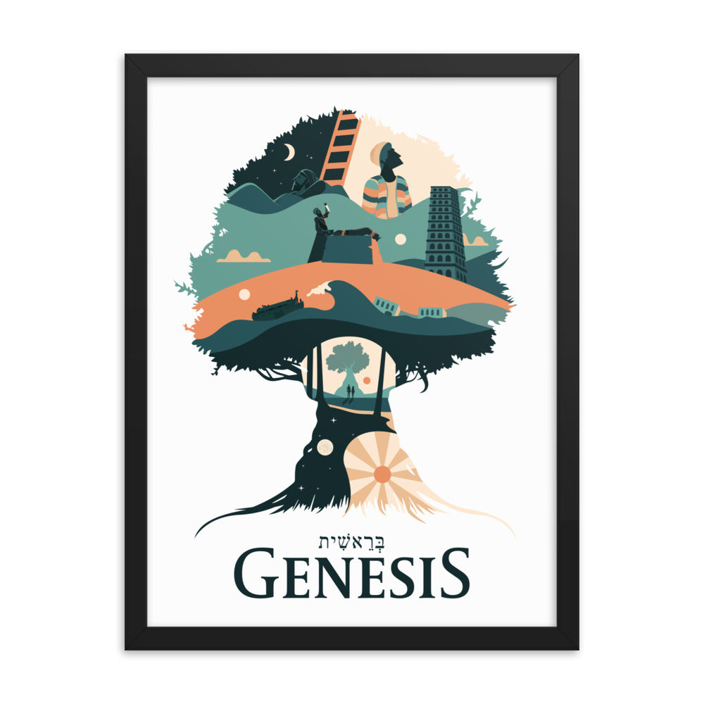Genesis Framed Poster – Aleph Beta Shop